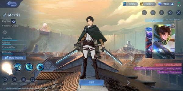 Beli Skin Levi (Attack On Titan Martis) Mobile Legends Terlengkap dan ...