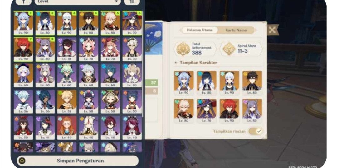 Beli Akun AKUN SUPER GG SET AR57 MURAH MERIAH NOMINUS Genshin Impact ...