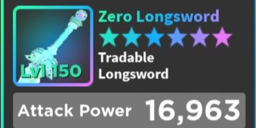 Buy Item World Zero - Zero Longsword Roblox 2651277 | itemku