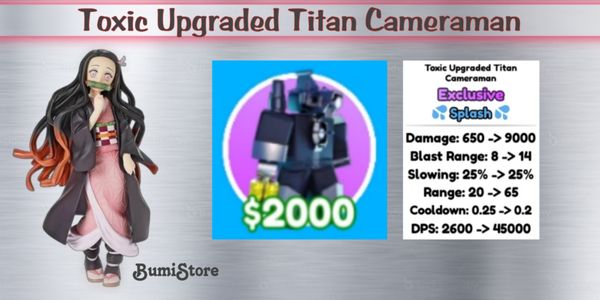 Beli Cameraman Toxic Upgraded Titan Cameraman - Toilet Tower Defense ...