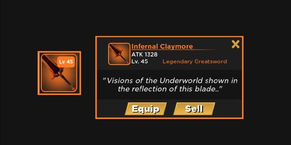Buy Item Infernal Claymore - Swordburst 3 RBL 2670436 | itemku
