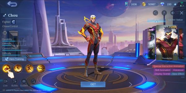 Buy Skin Thunderfist (Dawning Skin Chou) Mobile Legends 2675443 | itemku