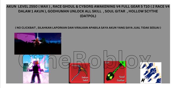 Beli Akun Akun Blox Fruit Level Max / Race Awakening V4 Cyborg & Ghoul ...