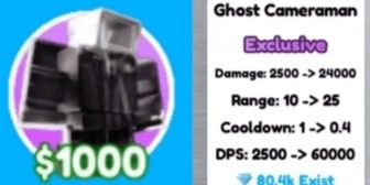 Buy Cameraman Ghost Cameraman | TTD | RBL Toilet Tower Defense 2679814 ...