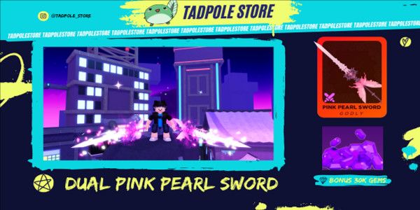 Beli Item NEW Dual Pink Pearl Sword - DeathBall | Bonus 30k Gems Roblox ...