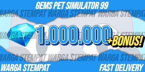 Beli Gems 1,000,000 Gems Pet Simulator 99! Terlengkap dan Termurah ...