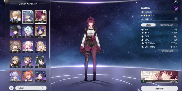 Beli Akun A20 Akun HSR murah TL 45 Kafka LC Yanqing Honkai: Star Rail ...