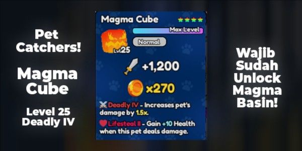 Beli Item [MAX LEVEL] Legendary Magma Cube | Pet Catchers! Roblox ...