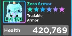 Buy Item World Zero - Zero Armor (Tier S) (Glass) RBL 2692482 | itemku