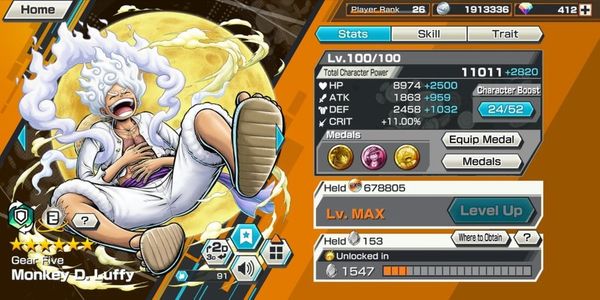 Beli Akun AKUN EXTREME 3, LUFFY NIKA MAX FEAT BIGMOM RED MAX, ROGER V2 ...