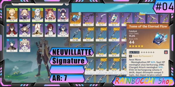Beli Akun NEUVILLETTE Signature Weapon Tome of the Eternal Flow Genshin ...