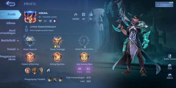 Buy Account AKUN BAGUS HERO BANYAK SKIN BANYAK & BAGUS WR RAPI Mobile ...