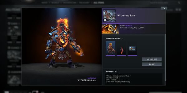 Beli Item Gift Withering Pain ( Clinkz Set Diretide Collector's Cache ...