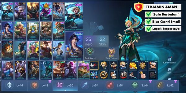 Beli Akun Akun Epic Limited Eudora, I Emblem Max, 10 Emote, Murah ...