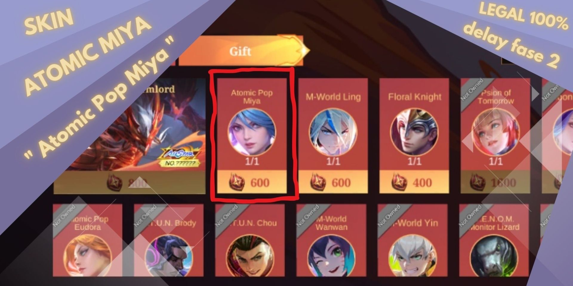 Beli Skin Atomic Pop Miya (Epic Skin Miya) Mobile Legends Terlengkap dan Termurah April 2024 ...