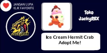 Buy Pet Ice Cream Hermit Crab Adopt Me Roblox Trading Hub 2774273 | itemku