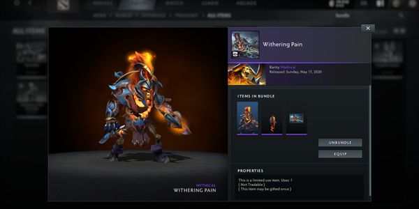 Beli Item Gift Withering Pain - Clinkz Bundle Set Collector Cache Diretide 2022 Dota 2 ...