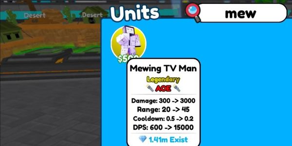 Buy TV Man Units Legendary Mewing TV Man - Toilet Tower Defense Toilet ...