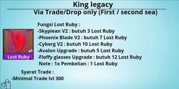 Buy Material Lost Ruby (King legacy) King Legacy 2800583 | itemku