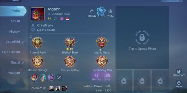 Buy Account (216)Mlbb Account Vexana Zenith, Mistbenders Aldous Epic 11 ...