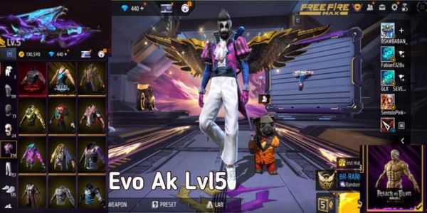 Buy Account CHEAP FF ACCOUNT | EVO AK LVL 5 | FACE JOKER | SCAR TITAN ...