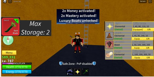 Beli Akun Akun 4 Perm Dough Mammoth Magma Light, 4 Gamepass Blox Fruits ...