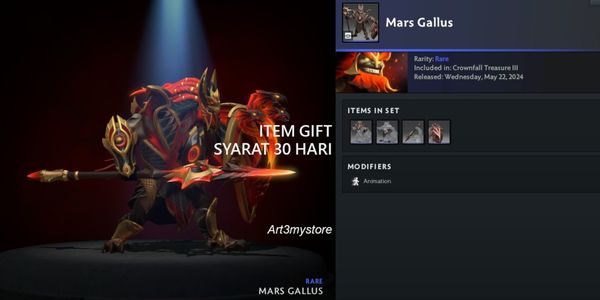 Beli Item Gift Mars Gallus (Mars Set) Crownfall Treasure III 2024 Dota ...