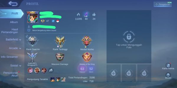 Beli Akun AKUN ML HERO 63 SKIN 52 EPIC 1 ALL UNBIND Mobile Legends Terlengkap dan Termurah Juni ...