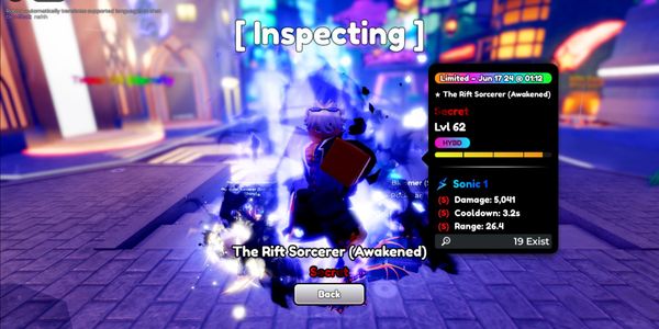 Buy Unit RIFT SORCERER (GOJO) EVO - ANIME DEFENDER Anime Defenders ...