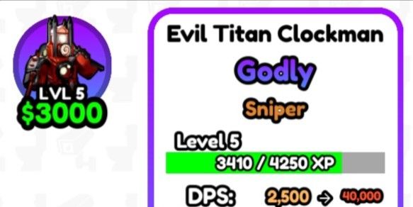 Buy Others (Godly) EVIL TITAN CLOCKMAN - Skibidi Tower Defense Skibidi ...