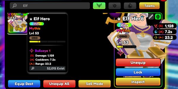 Buy Unit Elf Hero (Freiren Evolved) Trait Bullseye, Stats S,A,A ...