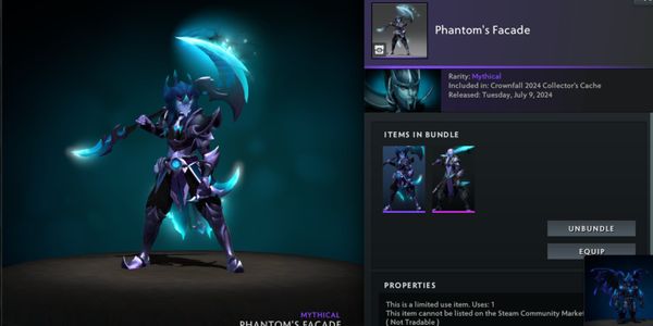Buy Item Gift Phantom's Facade (Phantom Assassin Set) Collector Cache 2024 Crownfall Dota 2 ...