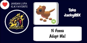 Beli Pet N Fossa Adopt Me Roblox Trading Hub Terlengkap dan Termurah ...