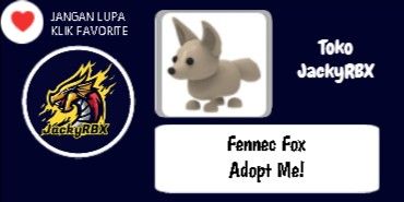 Beli Pet Fennec Fox Adopt Me Roblox Trading Hub Terlengkap dan Termurah ...