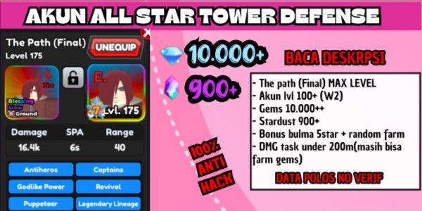 Buy Account MAX The Path (Final) 7STAR starter account | all star tower ...