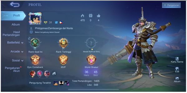 Beli Akun AKUN PROF MAYAN EMBLEM HIGH MURAH AJA NIH KAK Mobile Legends ...