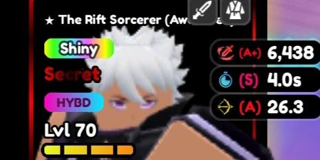 Buy Unit Shiny The rift Sorcerer evo (Gojo) Good Stats Anime Defenders ...