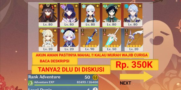 Beli Akun HUTAO, BAAL, AYAKA, VENTI, AYATO SIGN Genshin Impact ...