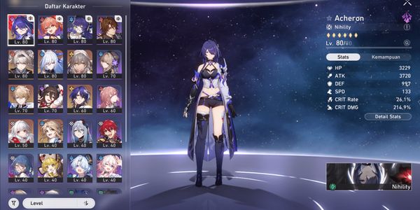 Beli Akun TL 66 | Acheron E1 Sign, Firefly Sign, Jingliu, Clara, Gepard ...