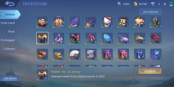 Buy Gift Item Hadiah: No. 10 Jersey Mobile Legends 2888765 | itemku