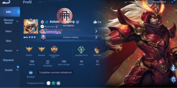 Buy Account GrandMaster Rank HOK Account with Many Skins and Luxurious ...