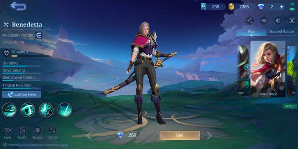 Buy Skin Honor Blade (Basic Skin Benedetta) Mobile Legends 2866449 | itemku