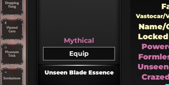 Buy Item Unseen Blade Esccence - type soul // Roblox 2894974 | itemku