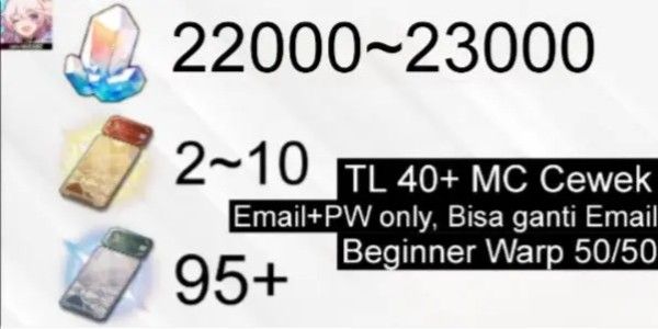 Buy Account Akun Reroll Stellar Jade Honkai Star Rail HSR TOP MARKOTOP ...