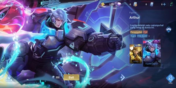 Beli Skin Skin Psychic Fighter (Arthur) Honor Of Kings Terlengkap dan ...