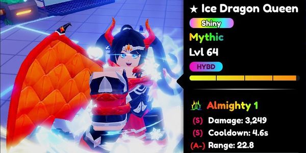 Buy Unit Shiny Ice Dragon Queen Almighty - Anime Defenders Roblox Anime ...
