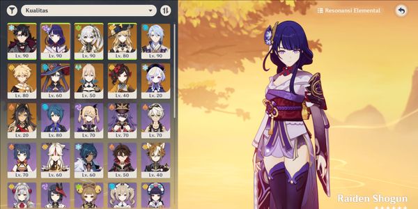 Beli Akun [10 B5] [ 6 limit + 4 Standar ] [ Nahida C1, Raiden Shogun, Navia, Wriothesley, Ayato ...