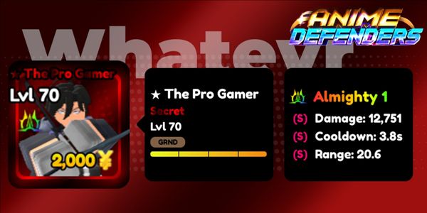 Buy Unit Almighty S/S/S The Pro Gamer Anime Defenders Roblox 2864311 ...