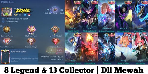 Beli Akun Skin 495 | Border Airplane | 8 Legend | 13 Collector | 6 Kof ...