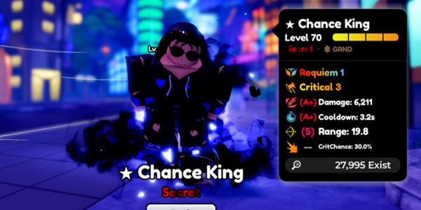 Buy Unit Secret Chance King (Evolve) - Anime Defenders Anime Defenders ...